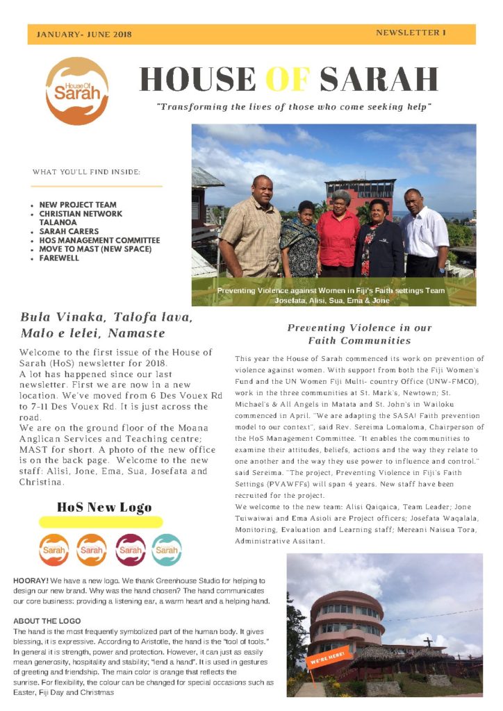 HOUSE OF SARAH newsletter 1 (2) - House of Sarah