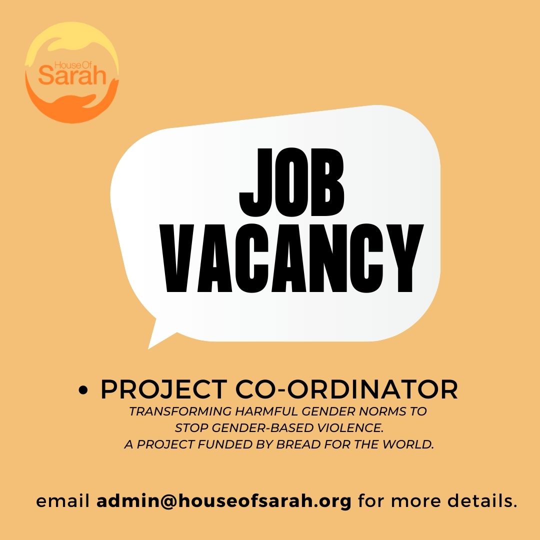 JOB VACANCY- BFTW - House of Sarah